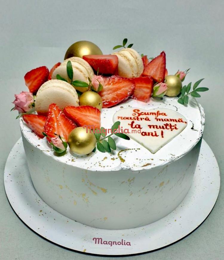 Tort cu capsuni si macarons 78965 | Magnolia.md Comandă Online, Comod ...