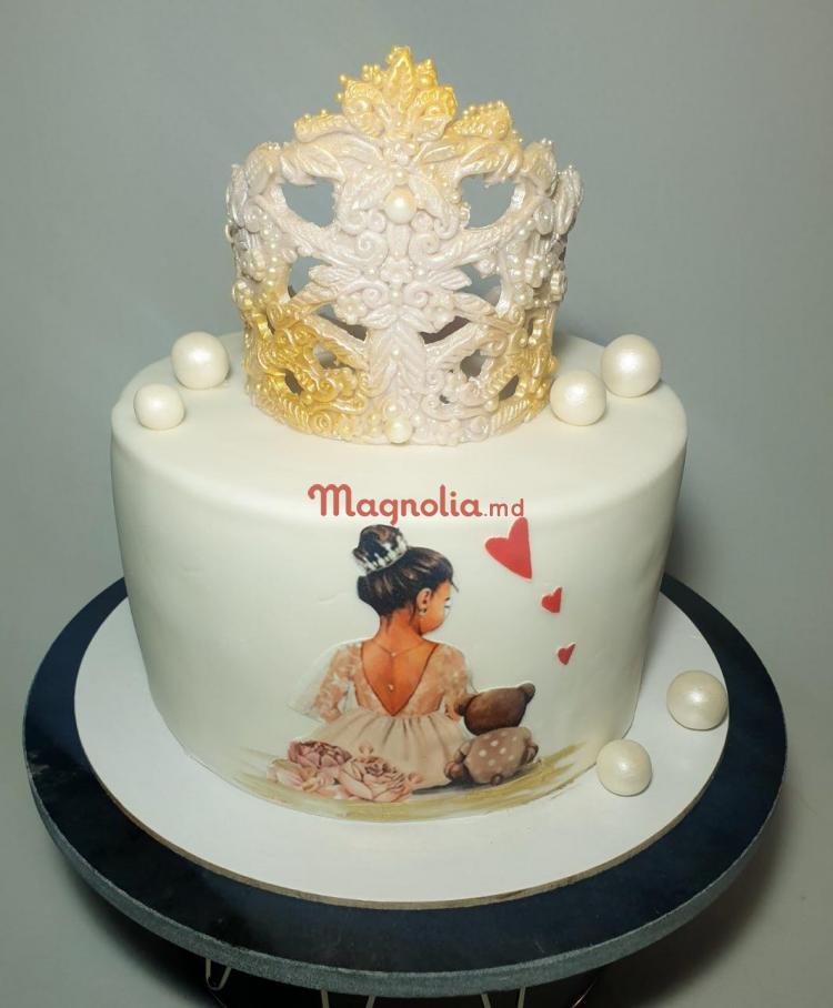 Tort cu Coronita si printare pe lateral 75112 | Magnolia.md Comandă ...