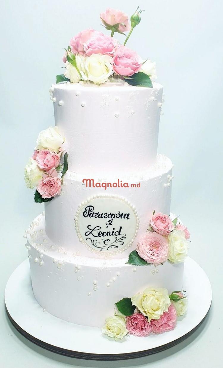 Tort pentru nunta cu flori naturale 78031 | Magnolia.md Comandă Online ...