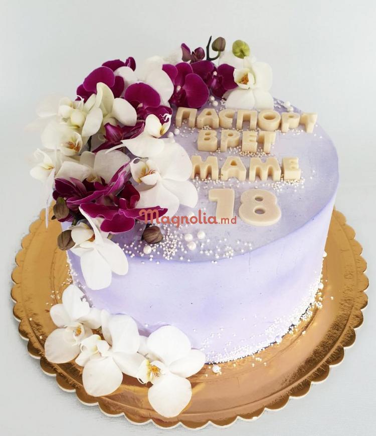 Tort cu Orhidei naturale pentru mama 73204 | Magnolia.md Comandă Online ...